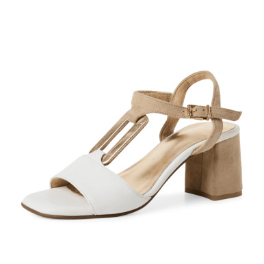 Marco Tozzi 2-28332-44 197 White Block Heel Sandal | Marco Tozzi Ireland