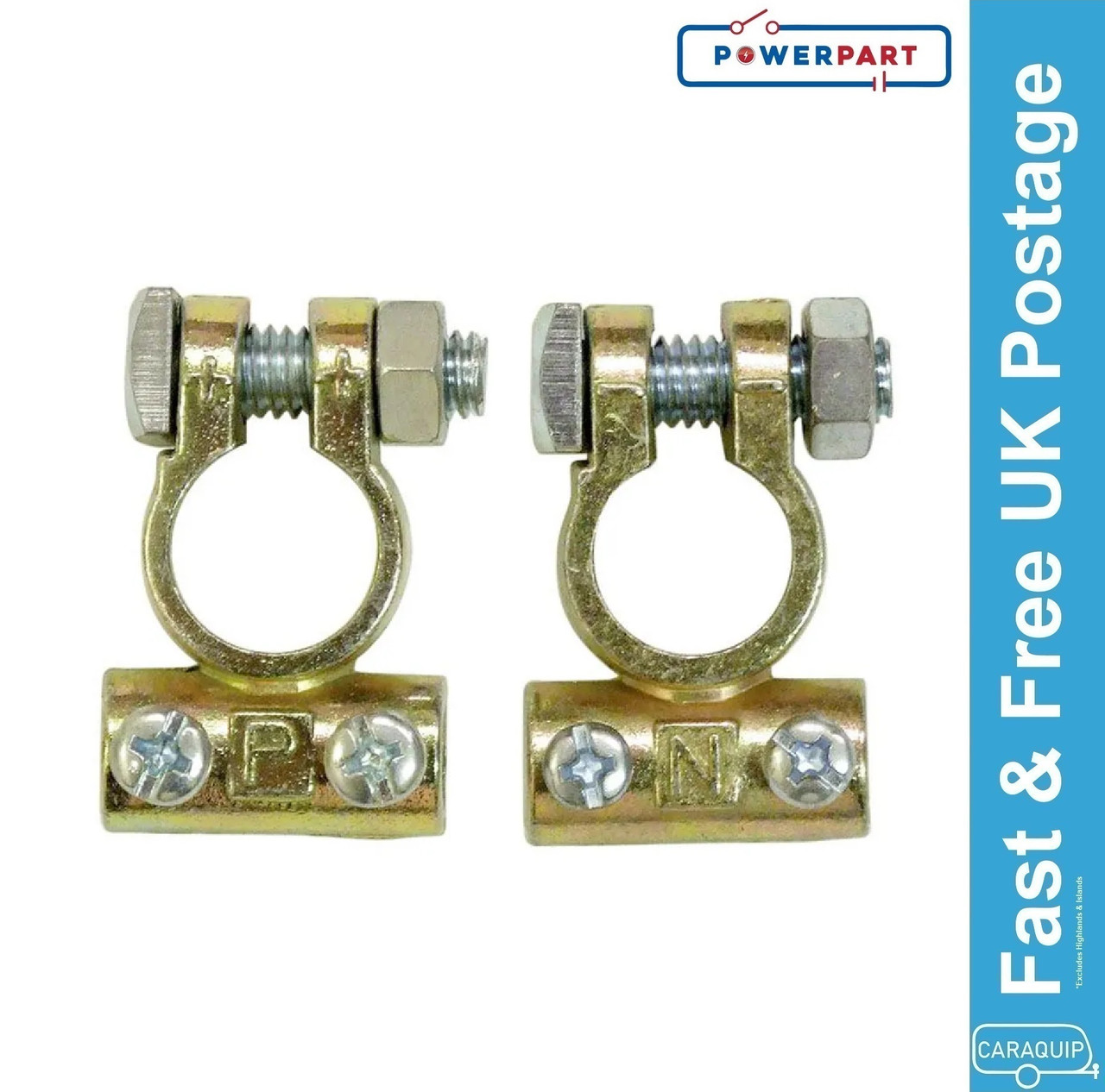 Caraquip.co.uk | Brass Battery Clamp Set