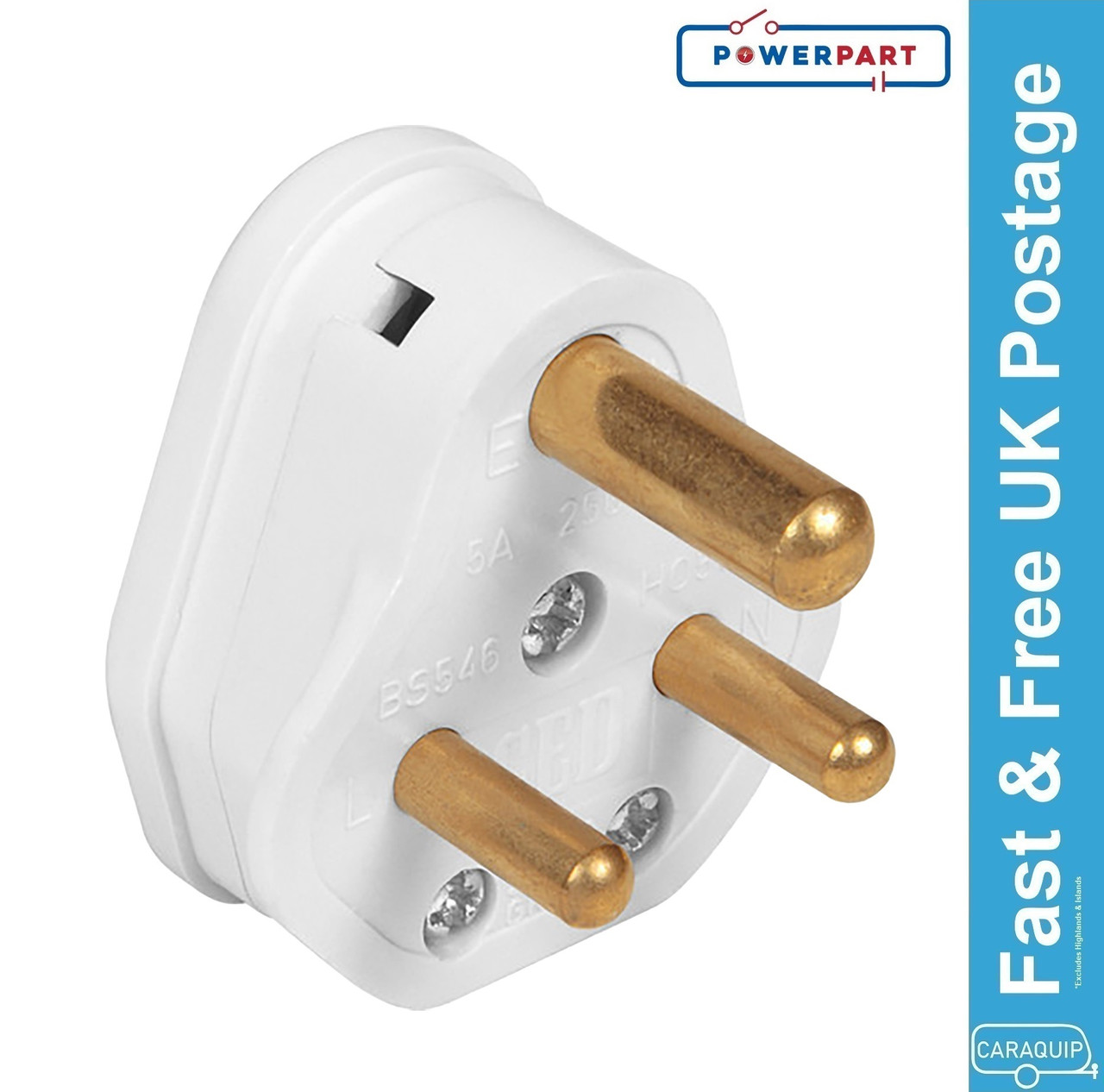 Caraquip.co.uk | 5 amp Plug Top - White
