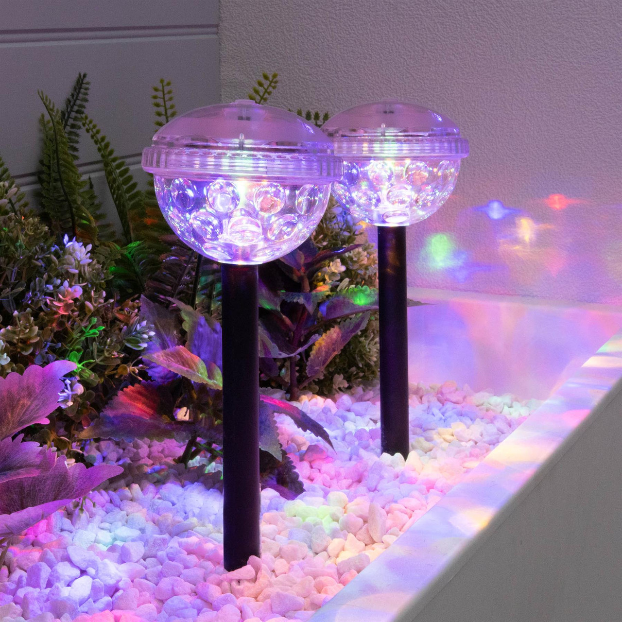 Caraquip.co.uk | Pair of Solar Disco Stake LED Lights