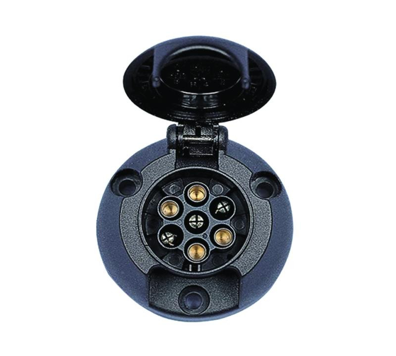 Caravan Towing Socket Plug 7 Pin 12 N Type Black Towbar Car Trailer ...