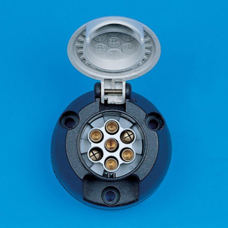 Caravan Towing Socket Plug 7 Pin 12 S Type Grey Plug Connector Towbar ...