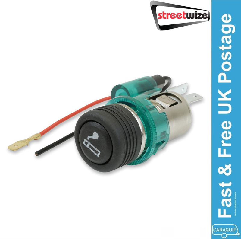 Caraquip.co.uk | Streetwize 12v Illuminated Cigarette Lighter Replacement Auxilary Socket Kit