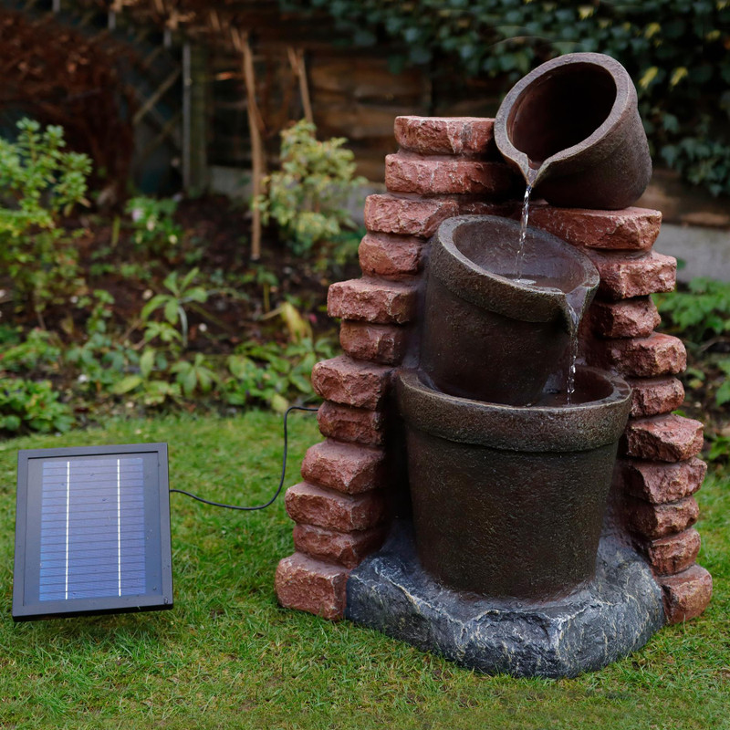 Caraquip.co.uk | Solar Powered Water Feature - Corner Brick Wall