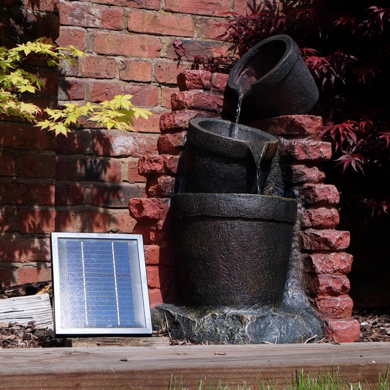 Caraquip.co.uk | Solar Powered Water Feature - Corner Brick Wall