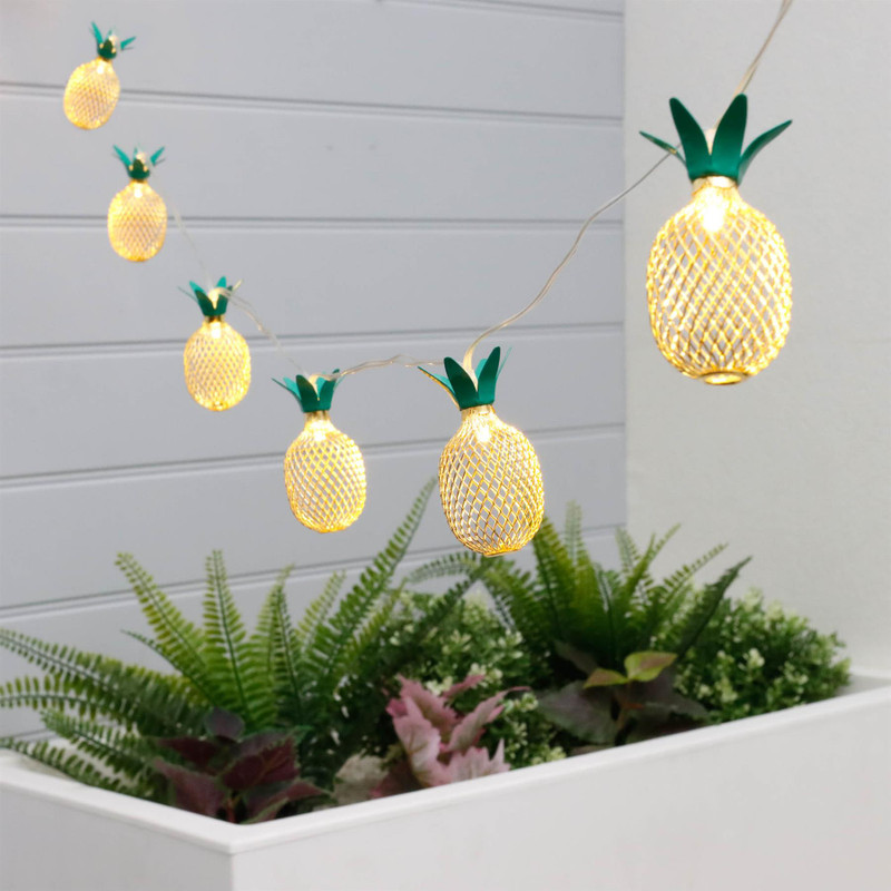 Caraquip.co.uk | 2m Solar Pineapple Lantern LED String Lights