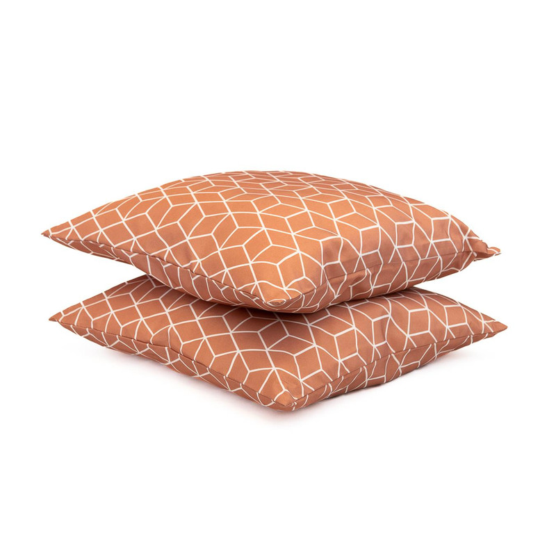 Caraquip.co.uk | Gardenwize Orange Cube Design Pattern Pair Of Scatter ...
