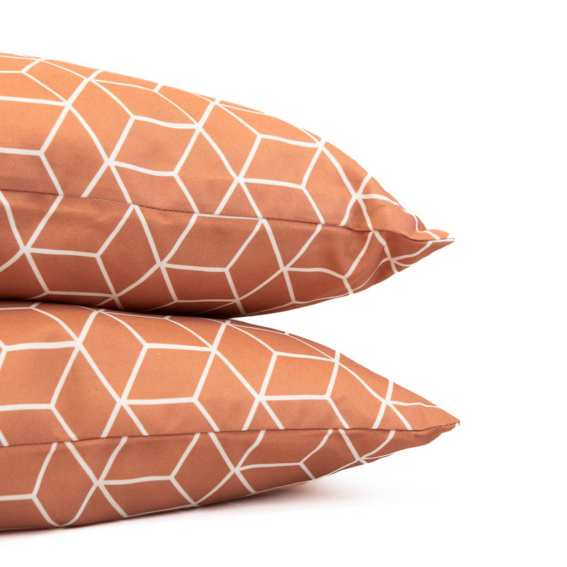 Caraquip.co.uk | Gardenwize Orange Cube Design Pattern Pair Of Scatter ...