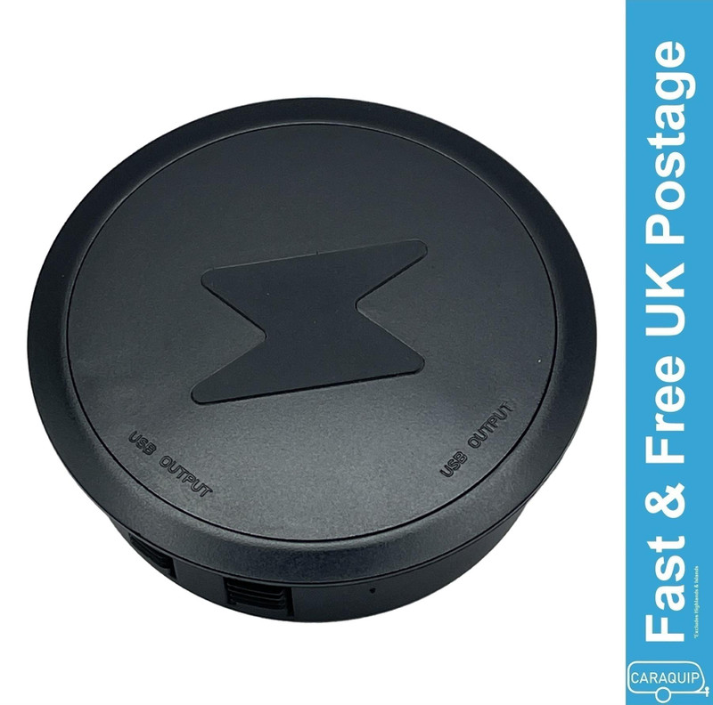 POP-UP Wireless Charger Point c/w Twin USB Caravan Motorhome VW Camper ...