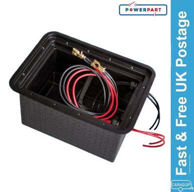 Caraquip.co.uk | Black Underfloor Battery Box - Caravan Version