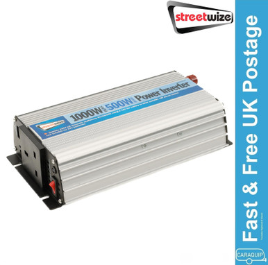 Caraquip.co.uk | Streetwize 12v 500 Watt Vehicle 230v AC Mains Power Inverter
