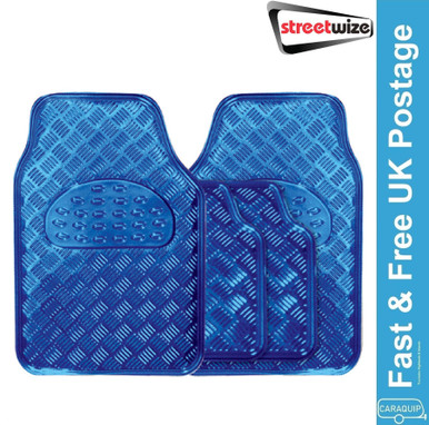 Caraquip.co.uk | Streetwize Blue Checker Plate Mat Sets
