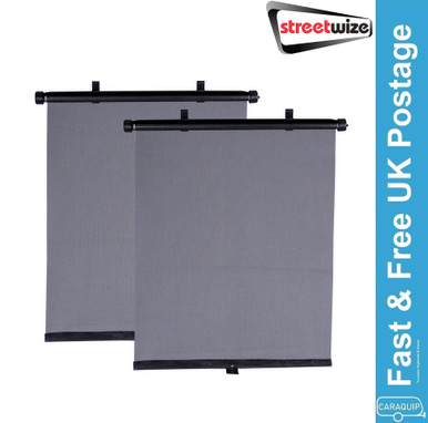 Caraquip.co.uk | Streetwize Vehicle Car Rear Window Roller Blinds Sun ...