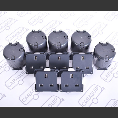 C-Line 230v Socket 13A 3 Pin Mains Outlet + Back Box CBE Caravan VW ...