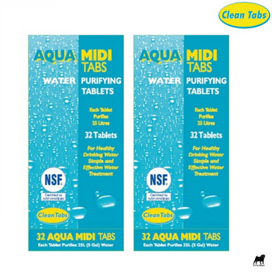 Aqua Clean Midi Tabs x 32 Drinking Water Purification Sterilising ...
