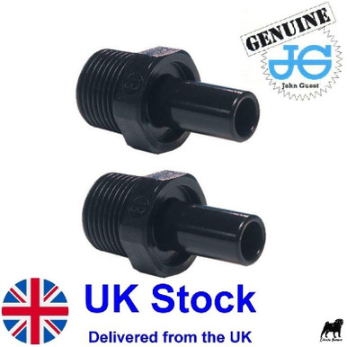 John Guest Push Speed Fit Water Pipe Fitting Stem Adaptor Male 1/2" BSP ...