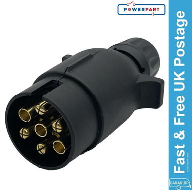 Caravan Towing Plug Socket 7 Pin 12 N Type Black Plug Connector Towbar ...
