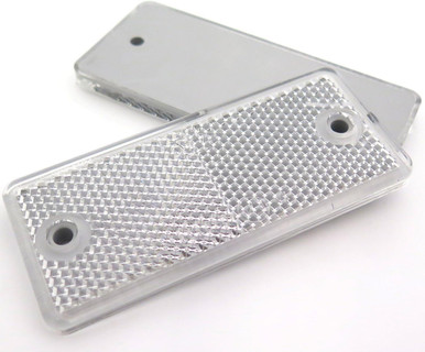 Reflective Rectangle 90mm x 40mm White Caravan Motorhome Campervan ...