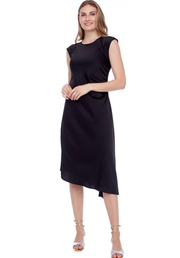 ILTM Black Roxy Assymetrical Satin Dress - The Funk Trunk Clothing ...