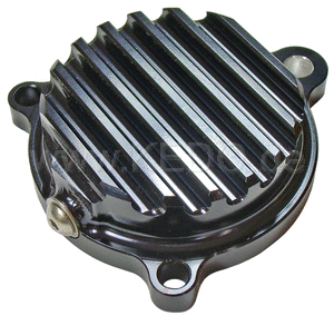 Oil Filter Cover, Black Billet Alloy with Cooling Ribs - Kedo Parts ...