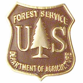 Forest Service Brown and Gold Enamel Pin - Western Heritage Company, Inc