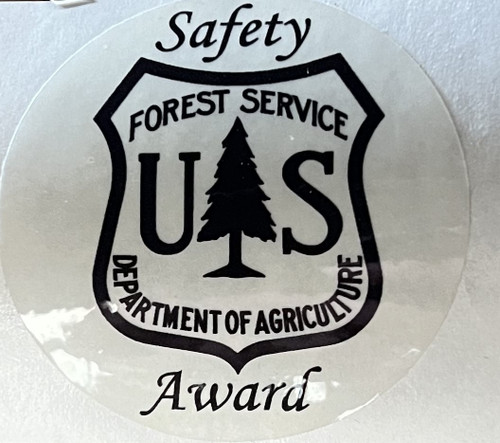 Forest Service Safety Award Sticker - 2" CLEAR - Western Heritage ...