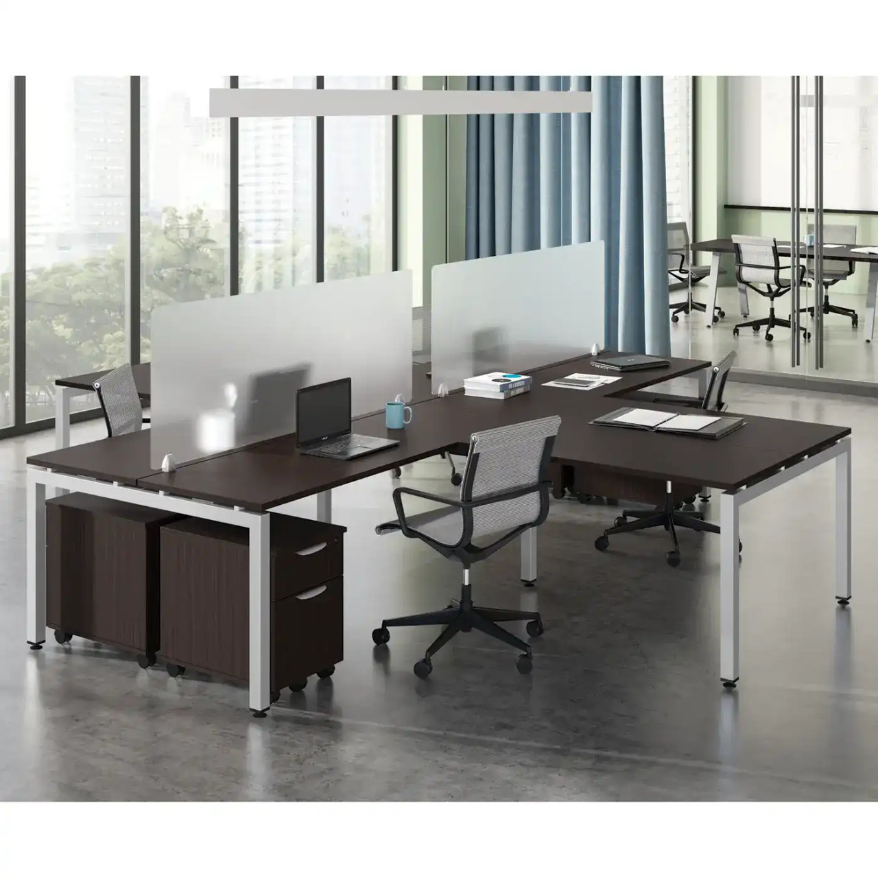 Unite Leg Four-Person Workstation-Desk-Workstation