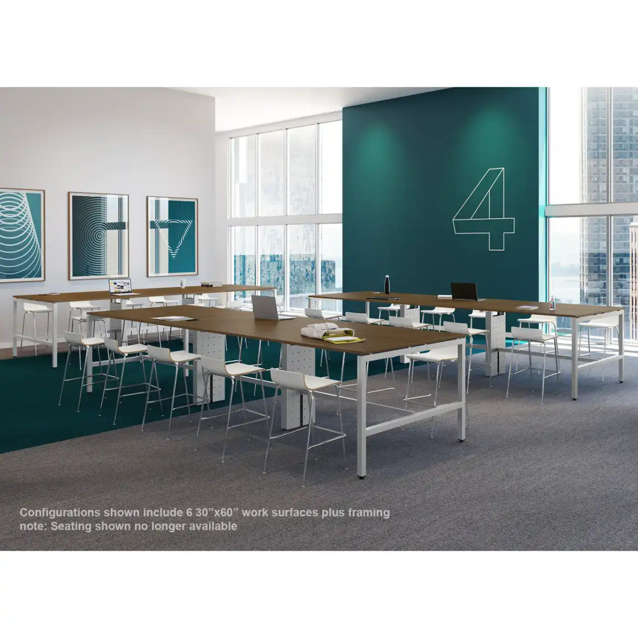 72" Performance Furnishings Bar Height Gathering Work Tables