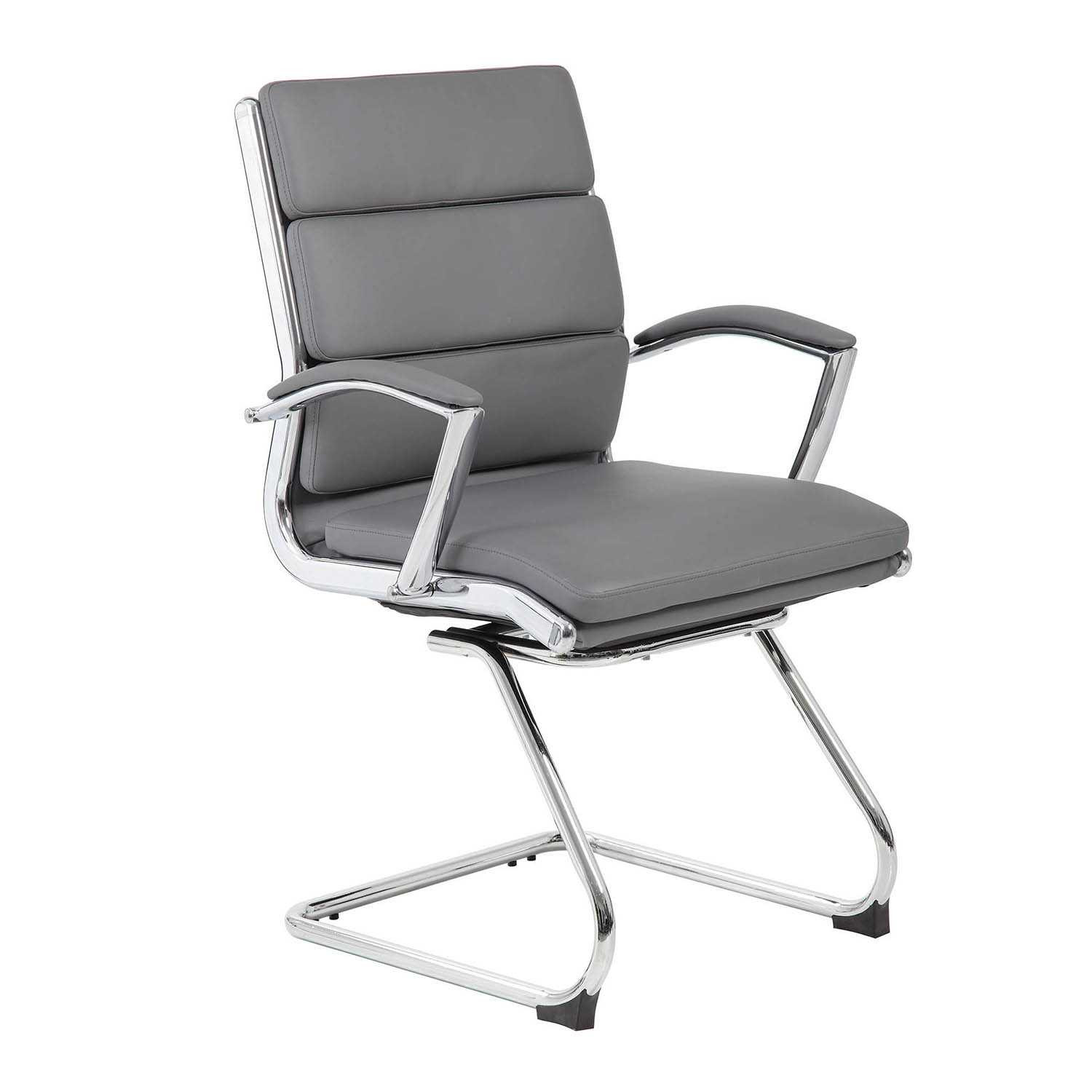 The Boss Executive Mid-Back Guest Chair with Chrome Finish