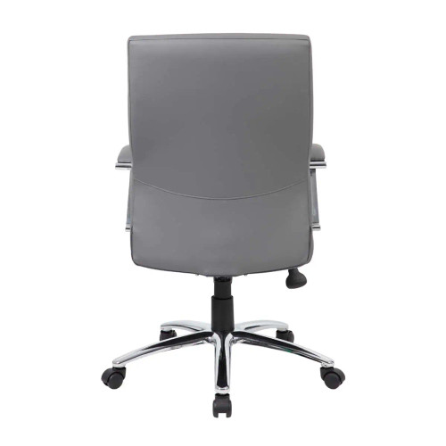 Boss Executive CaressoftPlus Mid-Back Office Chair with Metal Chrome Finish
