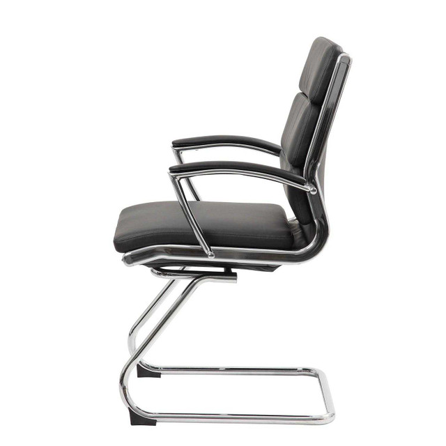 The Boss Executive Mid-Back Guest Chair with Chrome Finish
