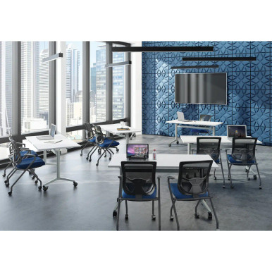 Set of 5 Flip Top Laminate Training Tables