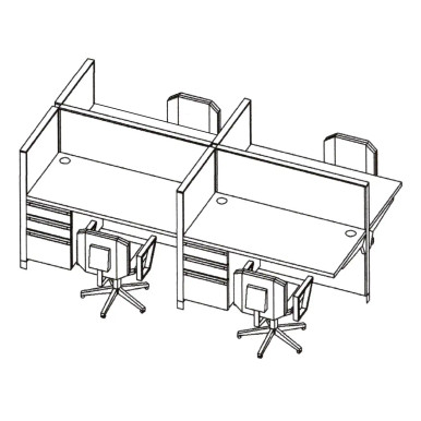 4-Station Remanufactured/New Clone Herman Miller Telemarketing