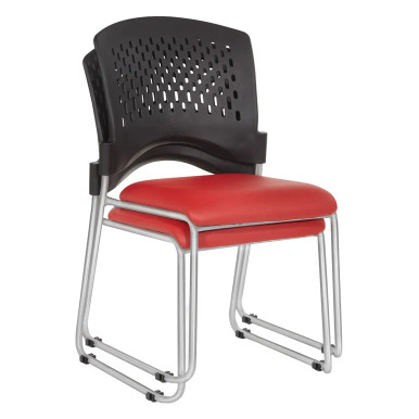 Stacking Sled Base Visitors Chair Armless with Custom Fabric or Fun ...