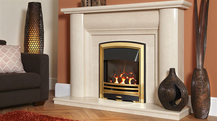 Kinder Oasis HE - Conventional Flue Gas Fire - Trim & Fret - Remote Control