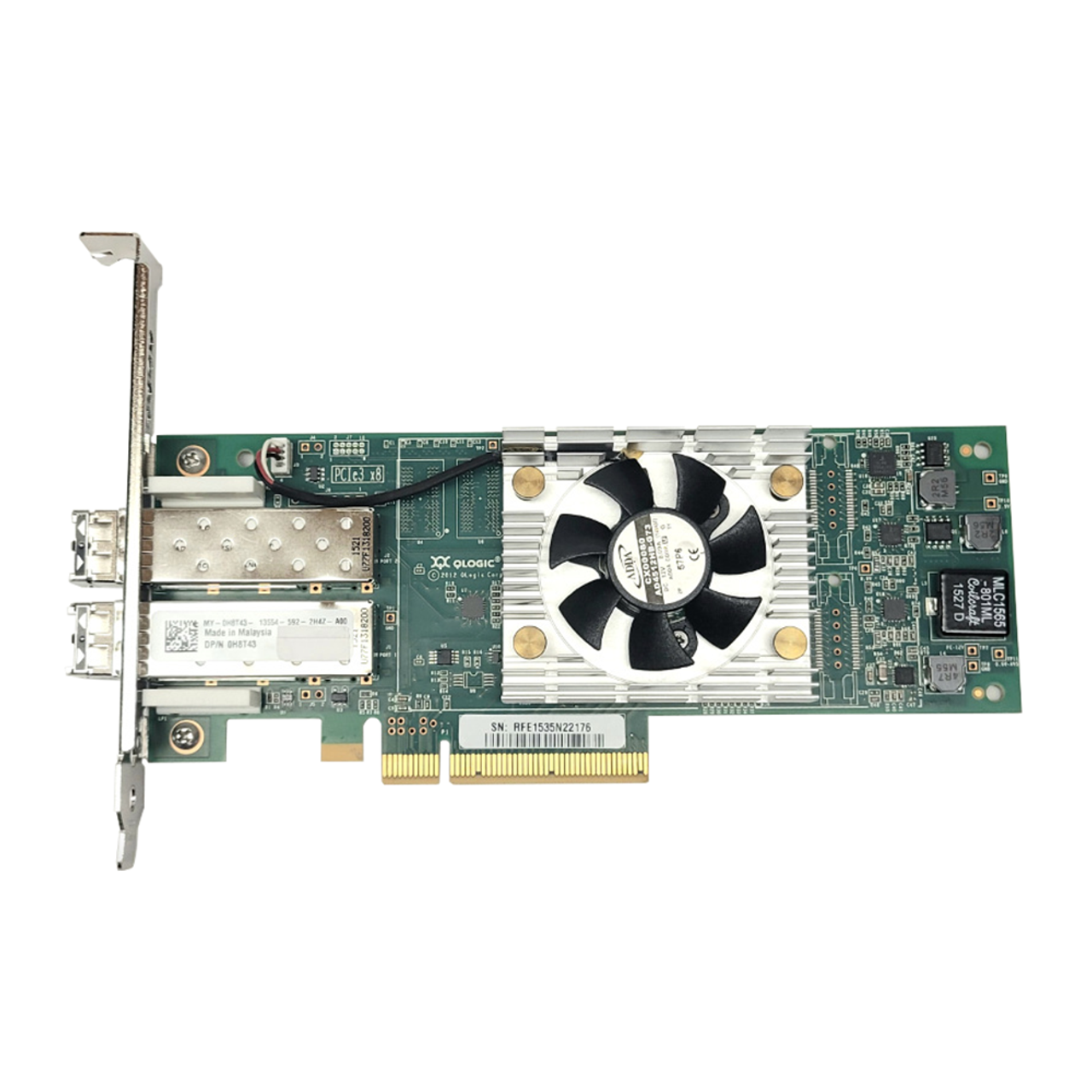 Dell - QLogic QLE2662 Dual Port 2 of 2 SFP High Profile FC HBA Ethernet Card - Used (H8T43)