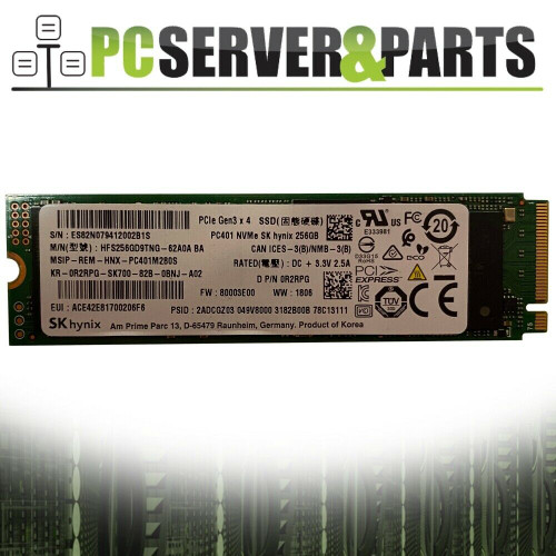 DELL SK HYNIX R2RPG 256GB PCIE GEN3 X 4 SSD STICK NVME M.2