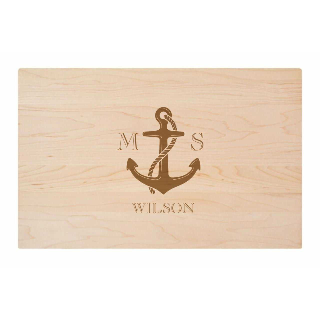 Personalized Cutting Board Anchor Clpart, Monogram Anchor Svg, Anchor ...