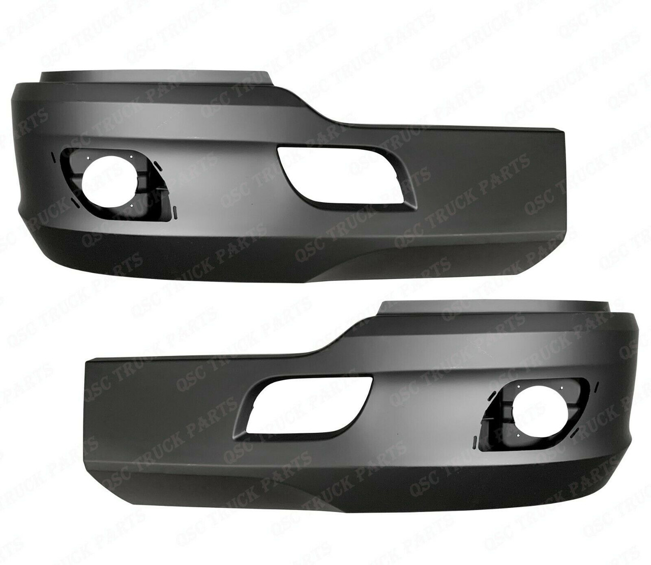QSC Bumper Corners Left & Right Pair w/ Fog Light Cutout for Kenworth T680