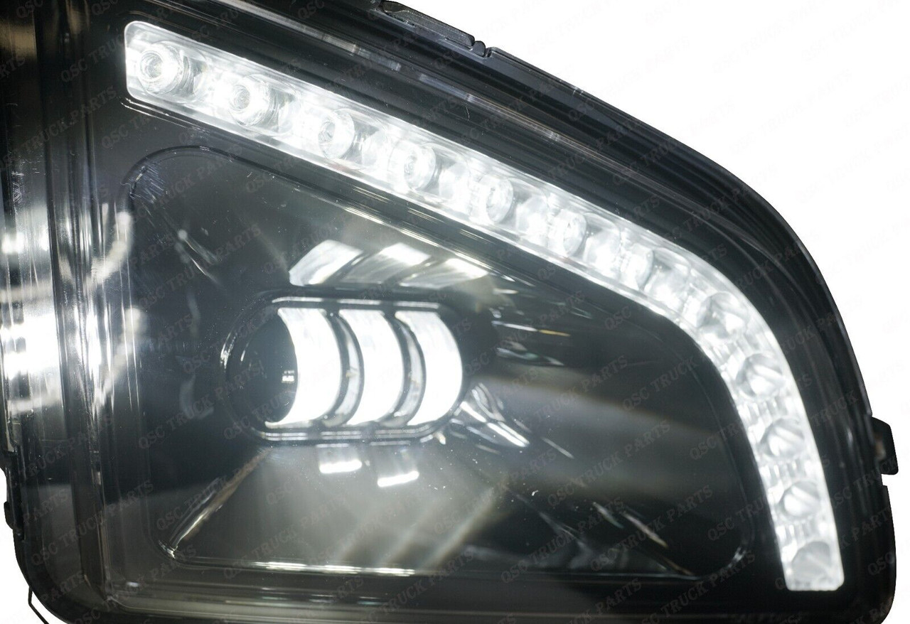 QSC Full LED Performance Fog Light Lamp Pair w/ LED Bar for Volvo VNL 2018+