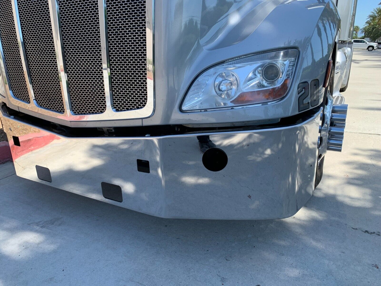 QSC Replacement Stainless Steel Bumper w/ Fog Light Holes for Peterbilt 579