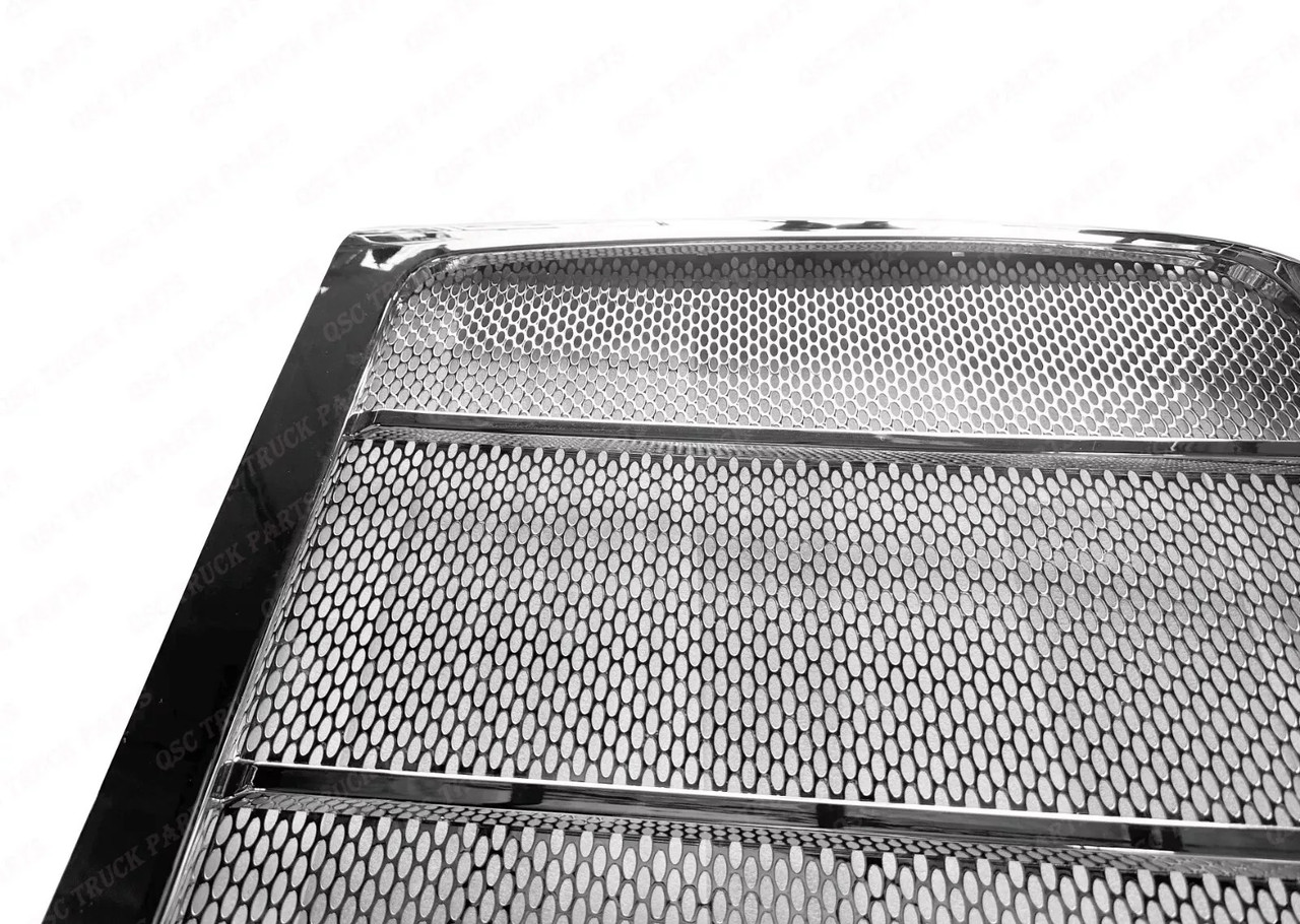QSC Replacement Chrome Plastic Grille w/ Bug Screen for Peterbilt 386