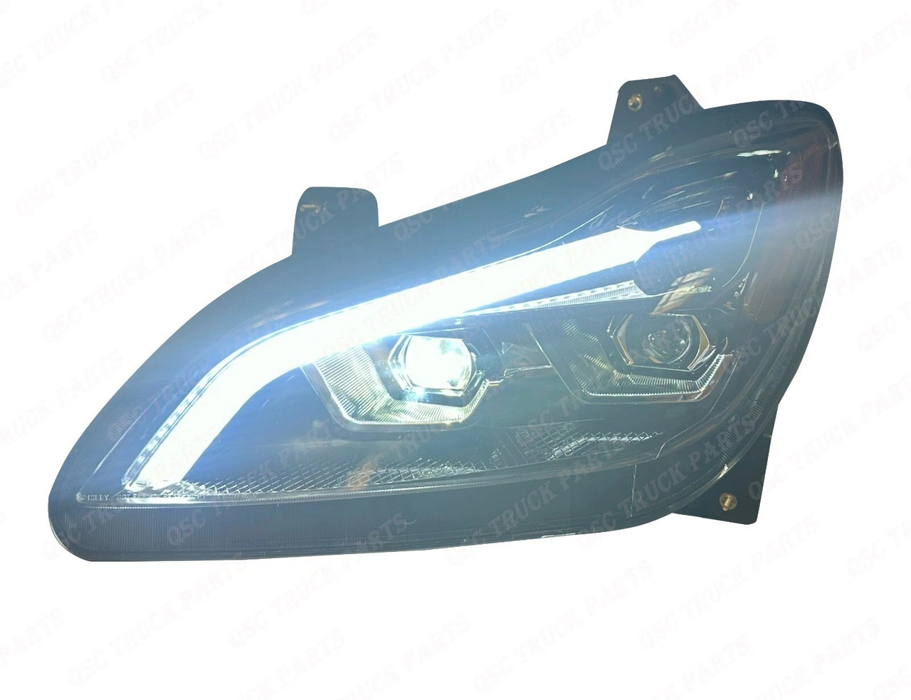 QSC Full LED Black Headlight Assemblies Pair for Kenworth T680 2022 ...