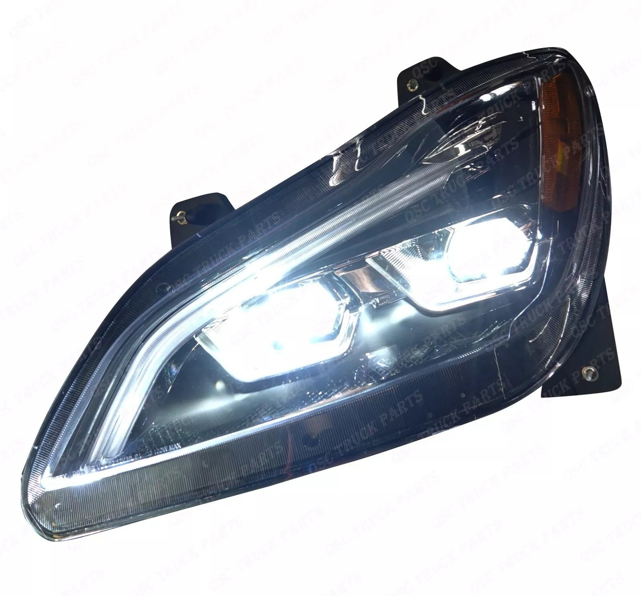 QSC Full LED Black Headlight Assemblies Pair for Kenworth T680 2022 ...