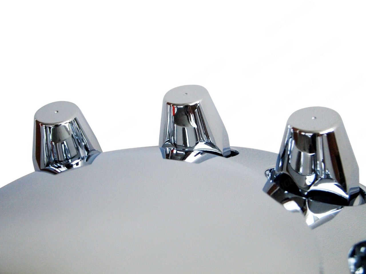 QSC Chrome Semi Truck Front Axle Cover kits Hub Cap 33mm Thread on Lug Nuts
