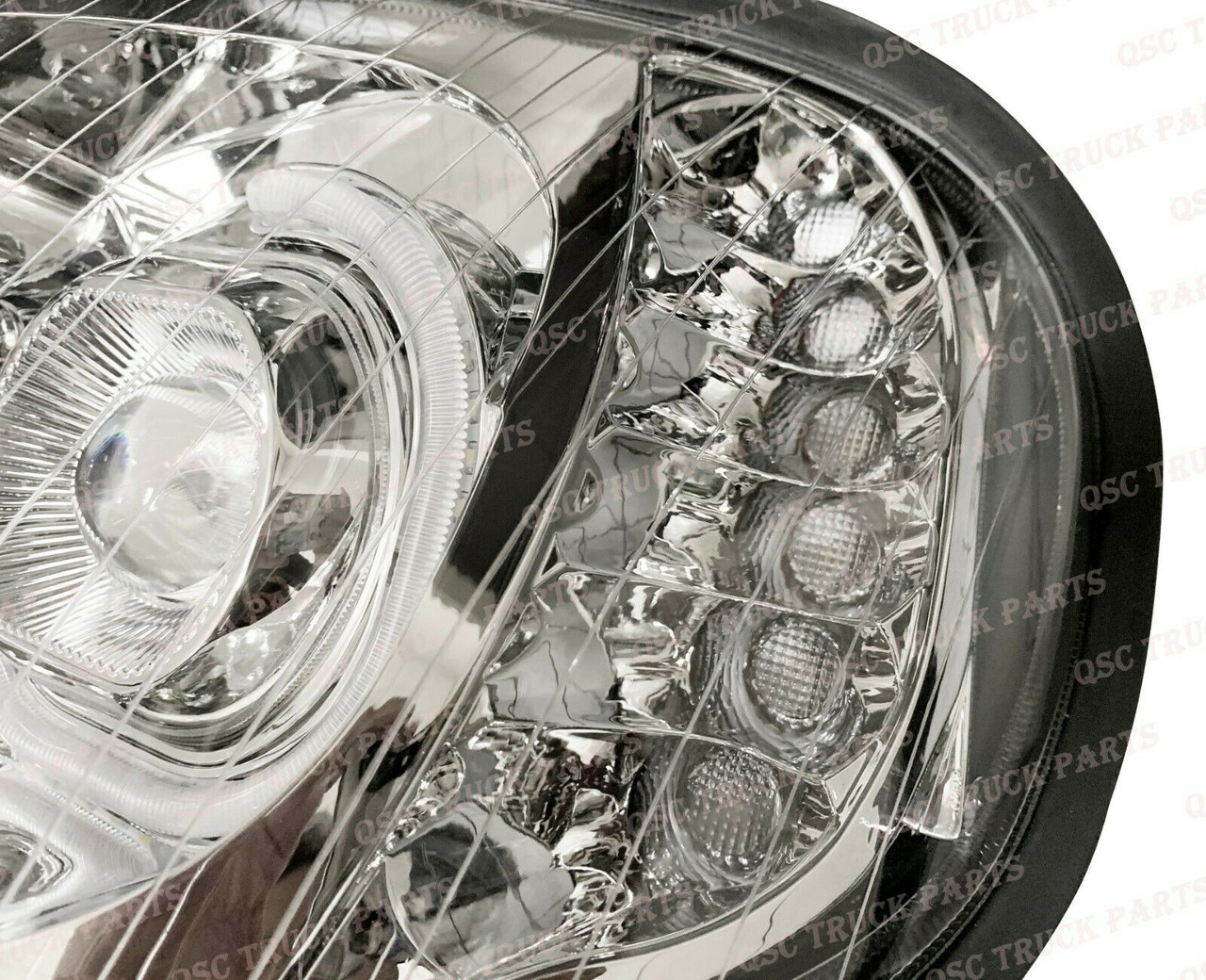 QSC Full LED Performance Headlights Assembly w/ Bezel for Freightliner ...