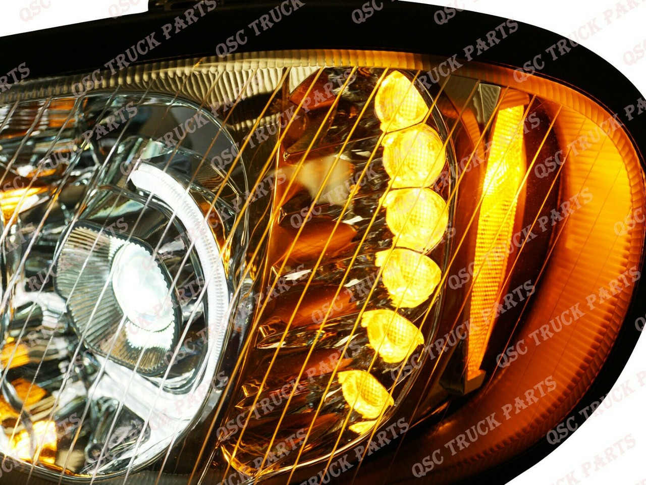 QSC Full LED Performance Headlight Assembly Pair for Freightliner M2 03-19