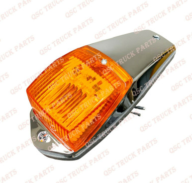 QSC Amber LED Cab Marker Lights w/ Chrome for Peterbilt Kenworth ...