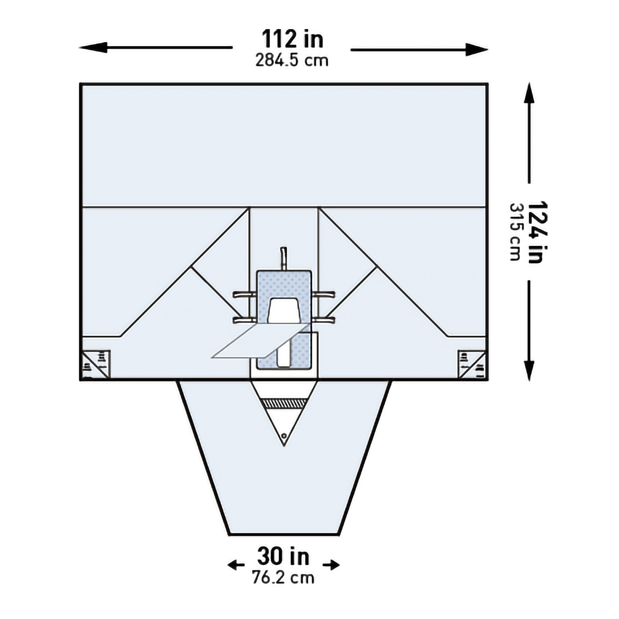 LAVH Laparotomy T-Drape w/ Fluid Collection