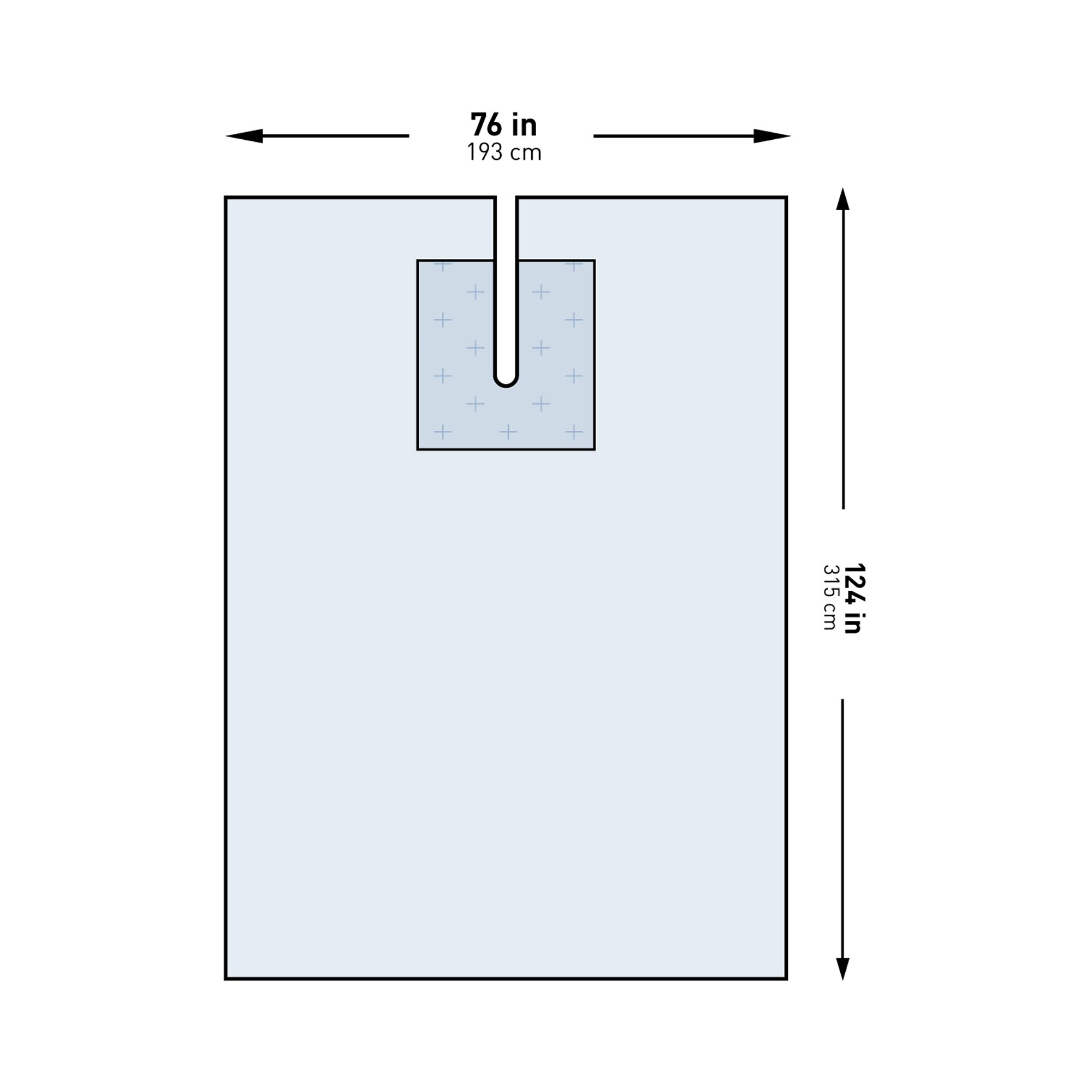 EENT Split Drape 76 W X 124 L Inch - Mock Medical